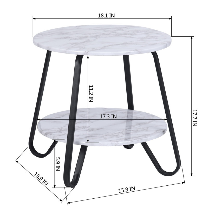Earline end table with storage hashtag home store